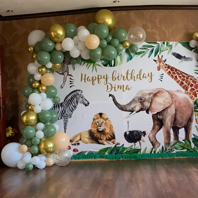 Safari Birthday Party Decorations Balloon Garland Arch Kit Jungle ...