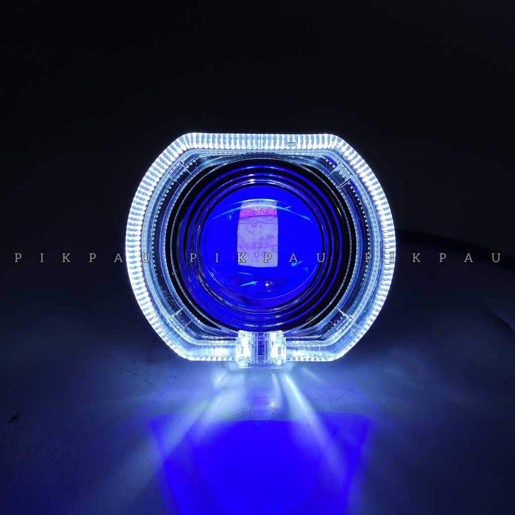Dual Color Angel Eyes Headlight Cover with Square Led Lens Penutup ...