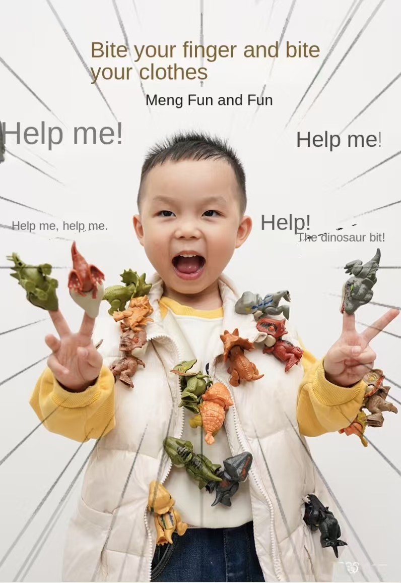 Q Cute Animal Dinosaur Toy Tyrannosaurus Triceratops Bite Finger ...