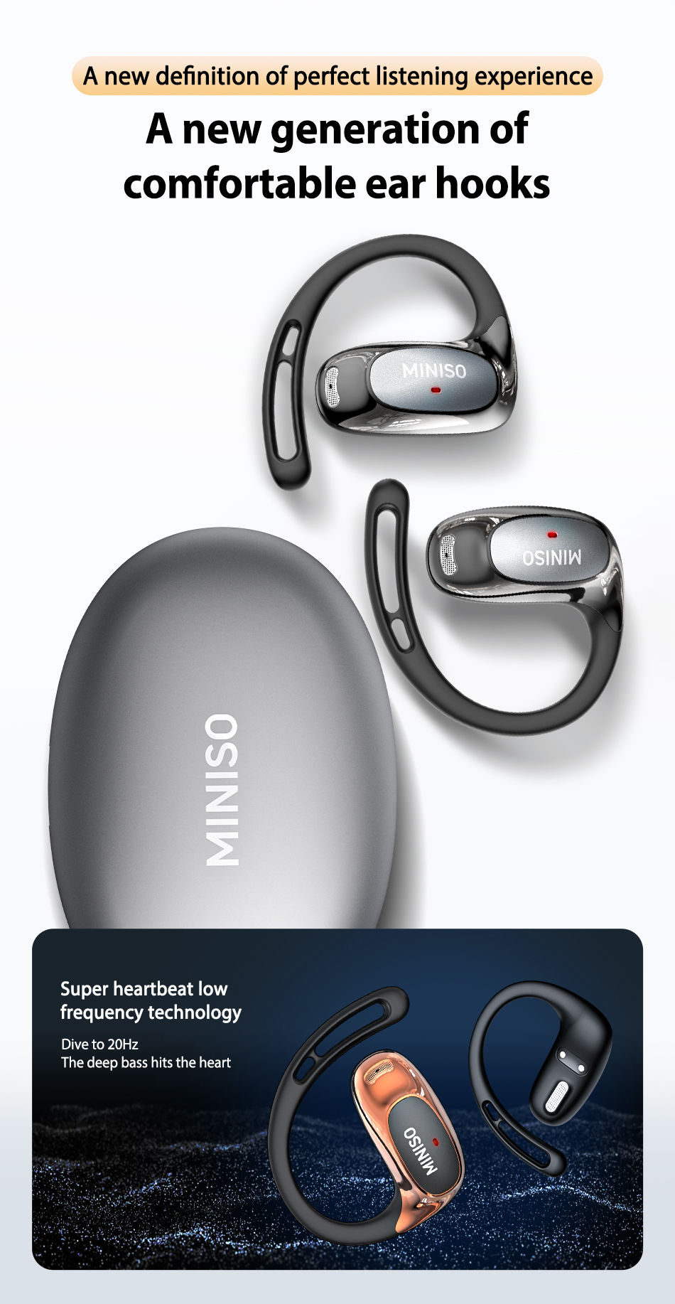 MINISO MS202 AI Translator Earbud Wireless Earphone Bluetooth 6.0 Smart ...