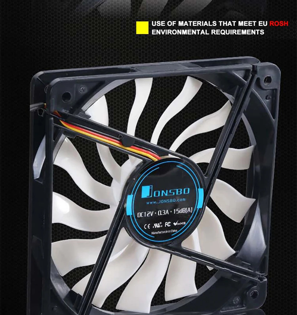 JONSBO 12020 120mm DC 12V 3Pin/4Pin PWM Ultra-Thin Silent Case Fan for ...