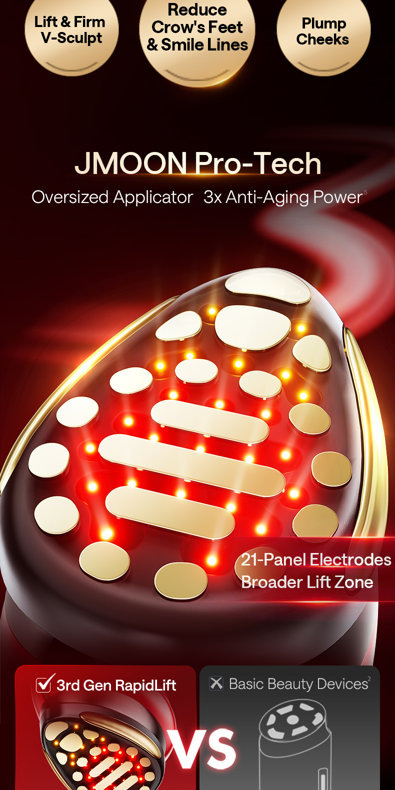 M12 MAX Jmoon 21-electrode Oversize Iron Beauty Device 3x Lift and Tighten Skin M12 MAX 【MY ...