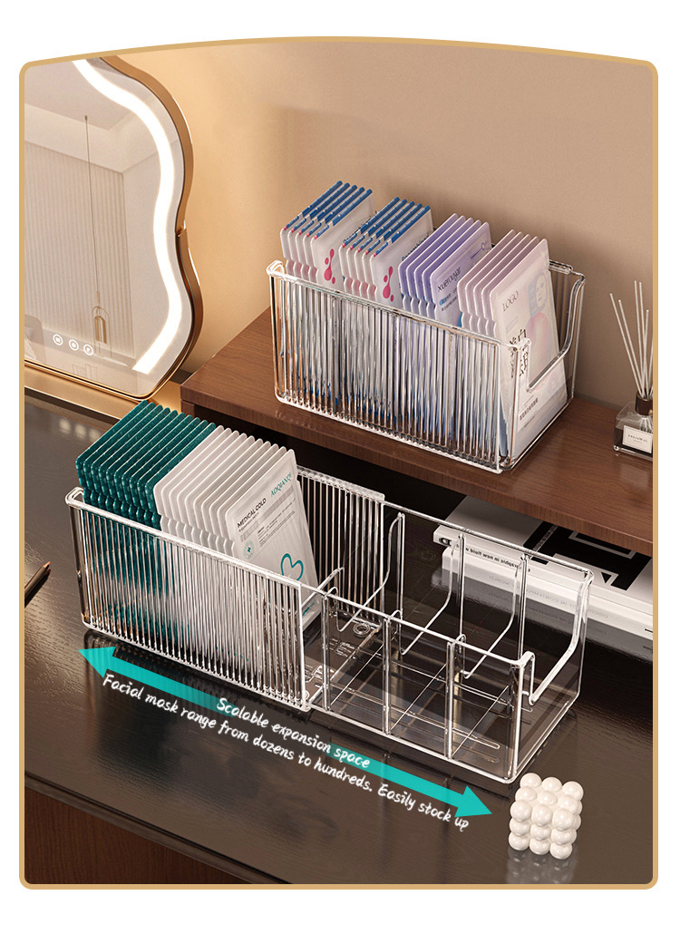 Scalable Facial Mask Storage Box With Detachable Grid Transparent ...