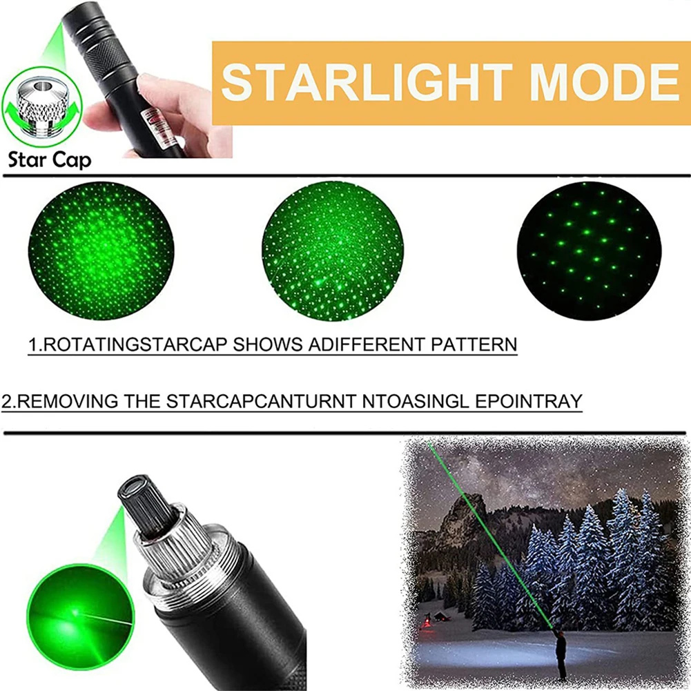 Green Laser Pointer 10000m USB Charging Built-in Battery Portable Laser ...