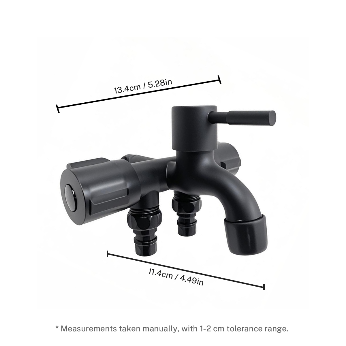 [HOUSGOOD] SUS 304 4 Way Faucet Water Tap Valve Adapter Basin Stainless ...