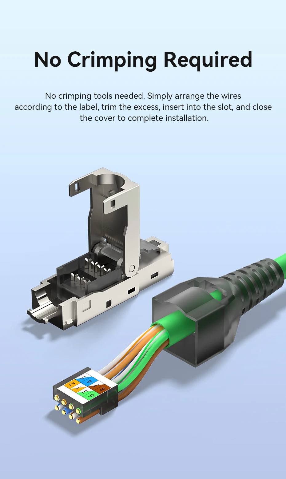 NEW RJ45 Cat8 Cat7 Cat6A Connectors RJ45 Metal Tool Free Easy Termination Plug 2000MHz 40G LAN ...