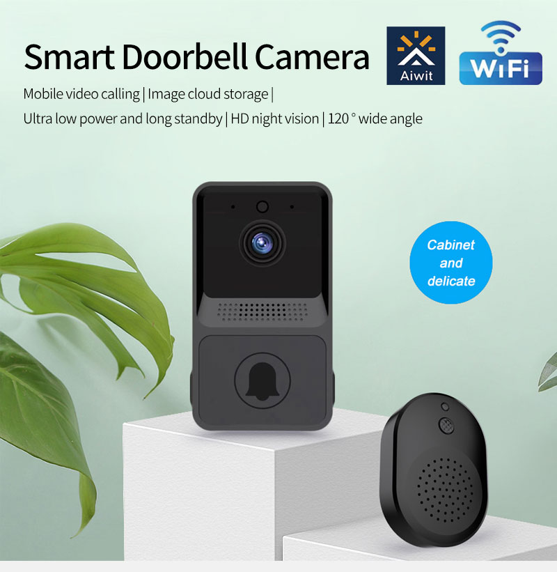 Wireless Doorbell Camera HD Video Doorbell with Battery Receiver Chime ...