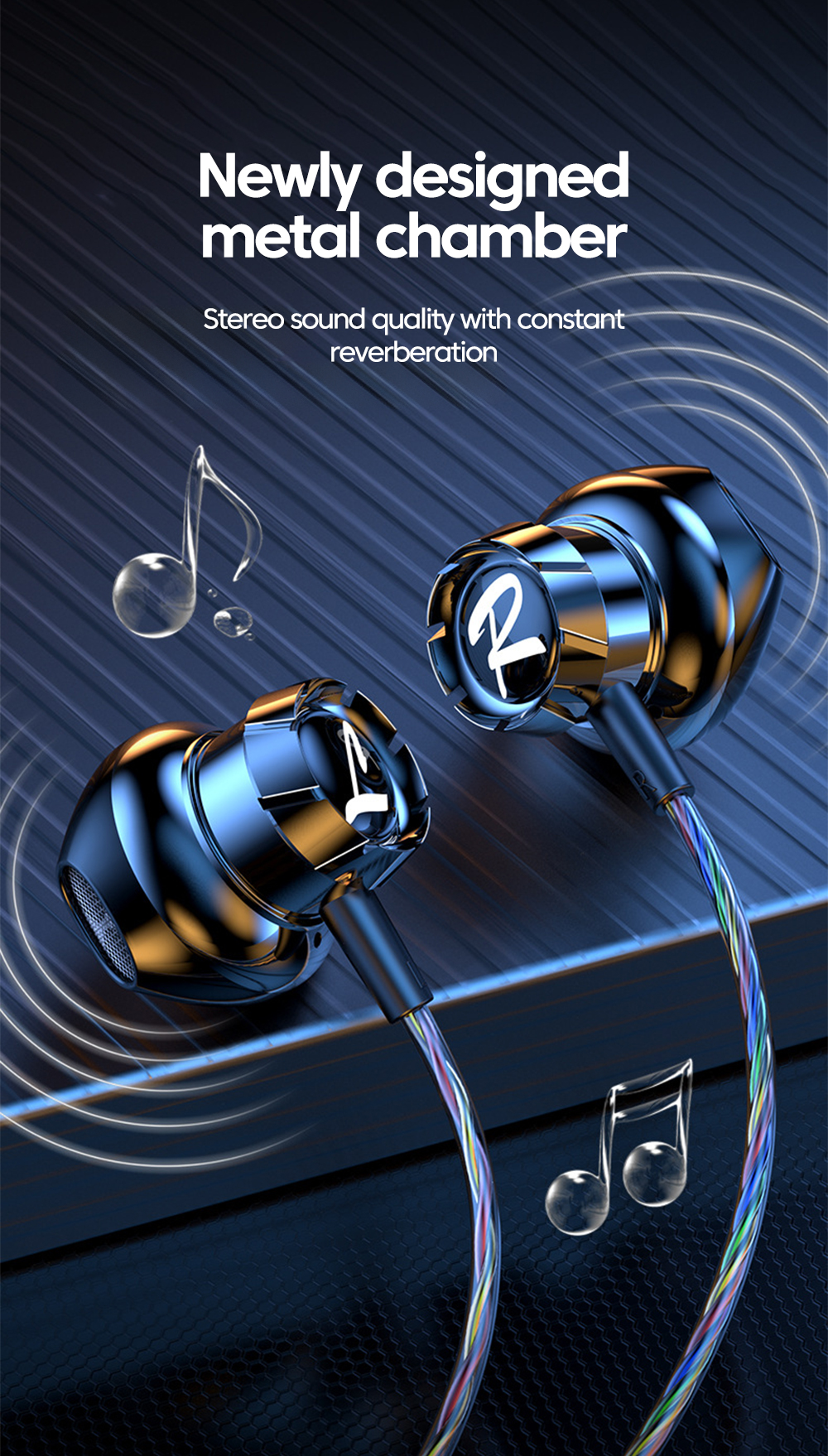 Metal Semi In Ear Turbo 3.5MM Type-C Digital Earphones with Heavy Bass ...