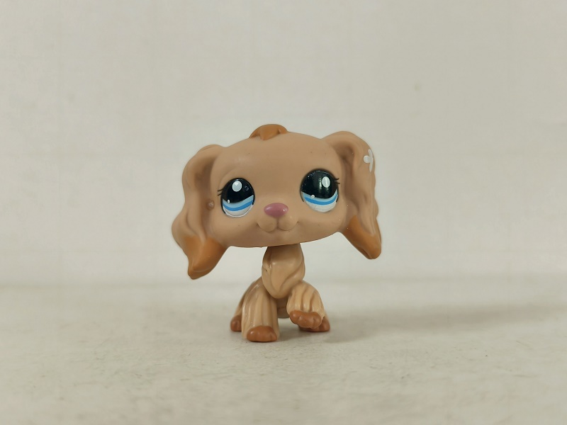 Littlest Pet Shop Yellow LPS Cocker Spaniel Dog Blue Eyes #1716 Figure ...