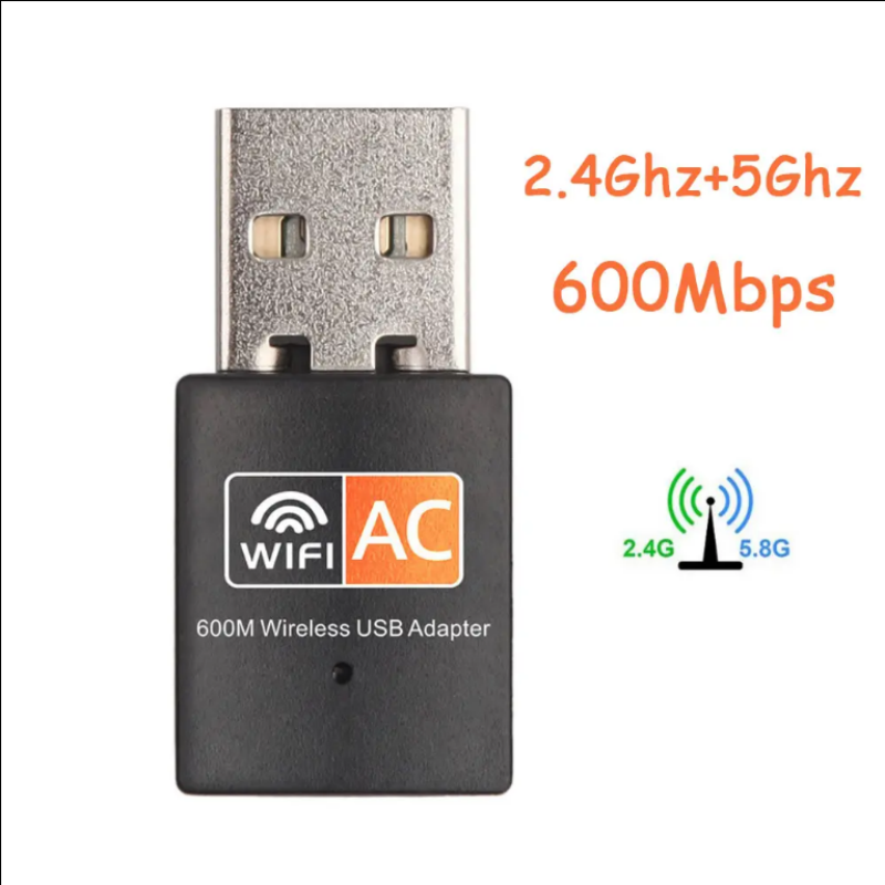 Dual Band USB WiFi Adapter AC600Mbps 5G Dongle WiFi Receiver Wireless ...