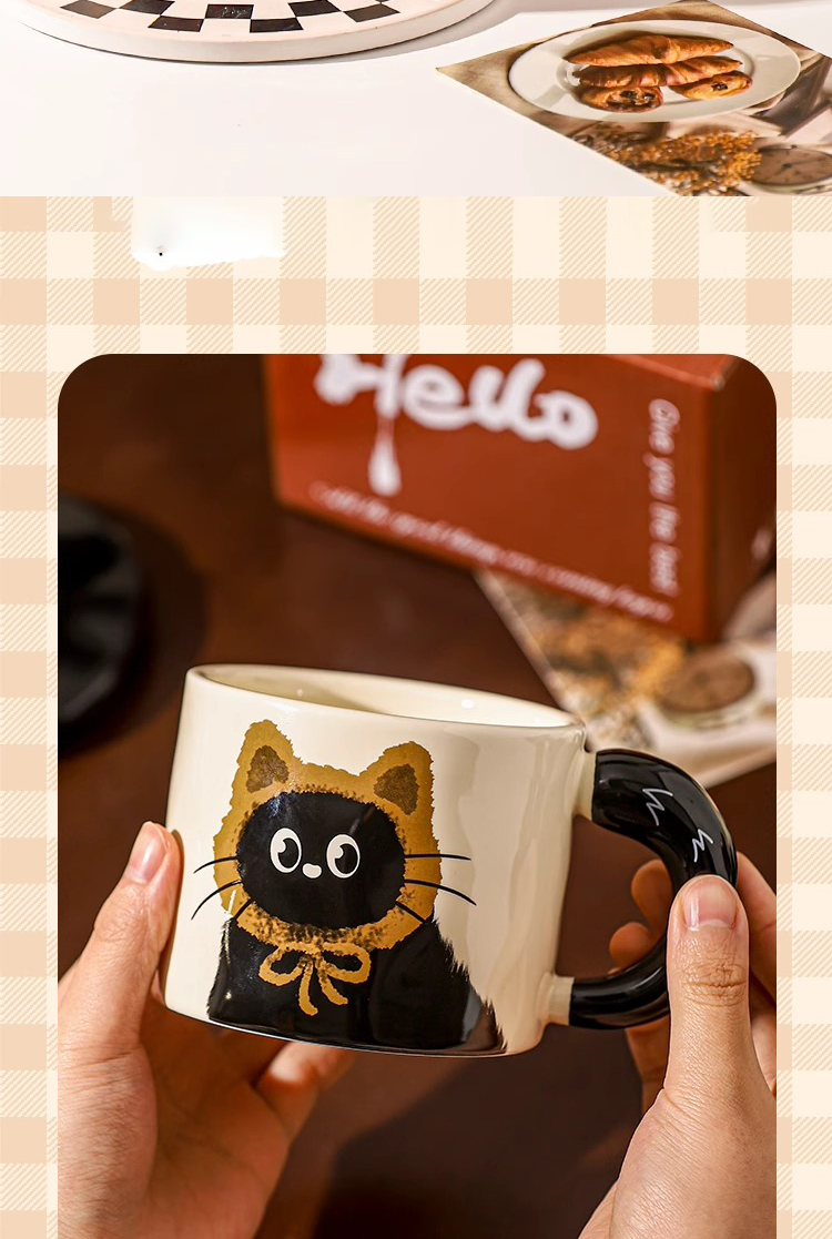 SENSENLIVE tumbler cute ceramic mug exchange gift coffee cup with Lid cute mug cawan cute kids ...