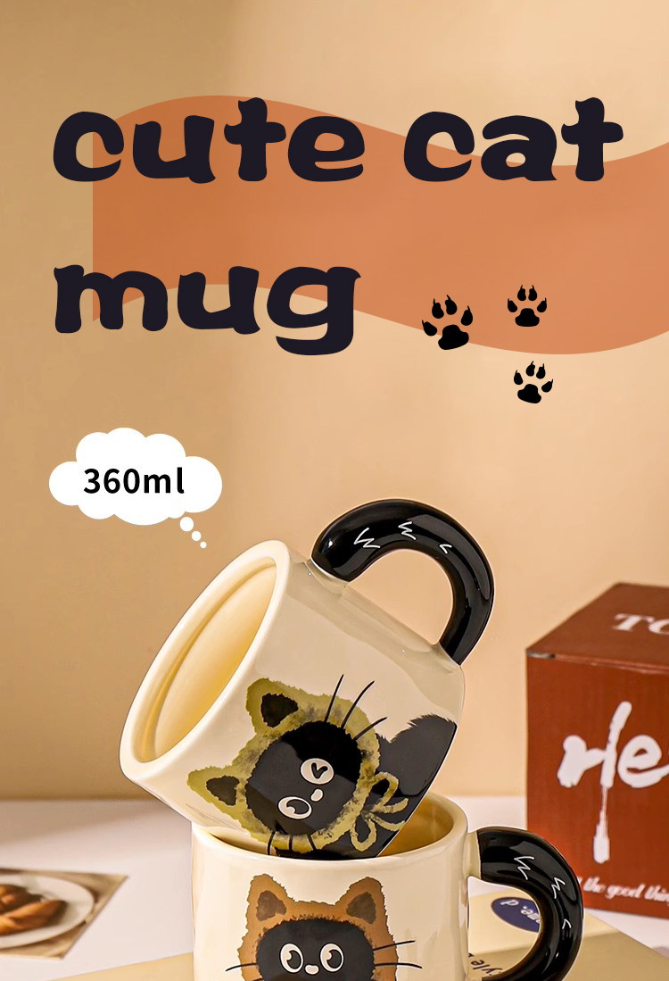 SENSENLIVE tumbler cute ceramic mug exchange gift coffee cup with Lid cute mug cawan cute kids ...
