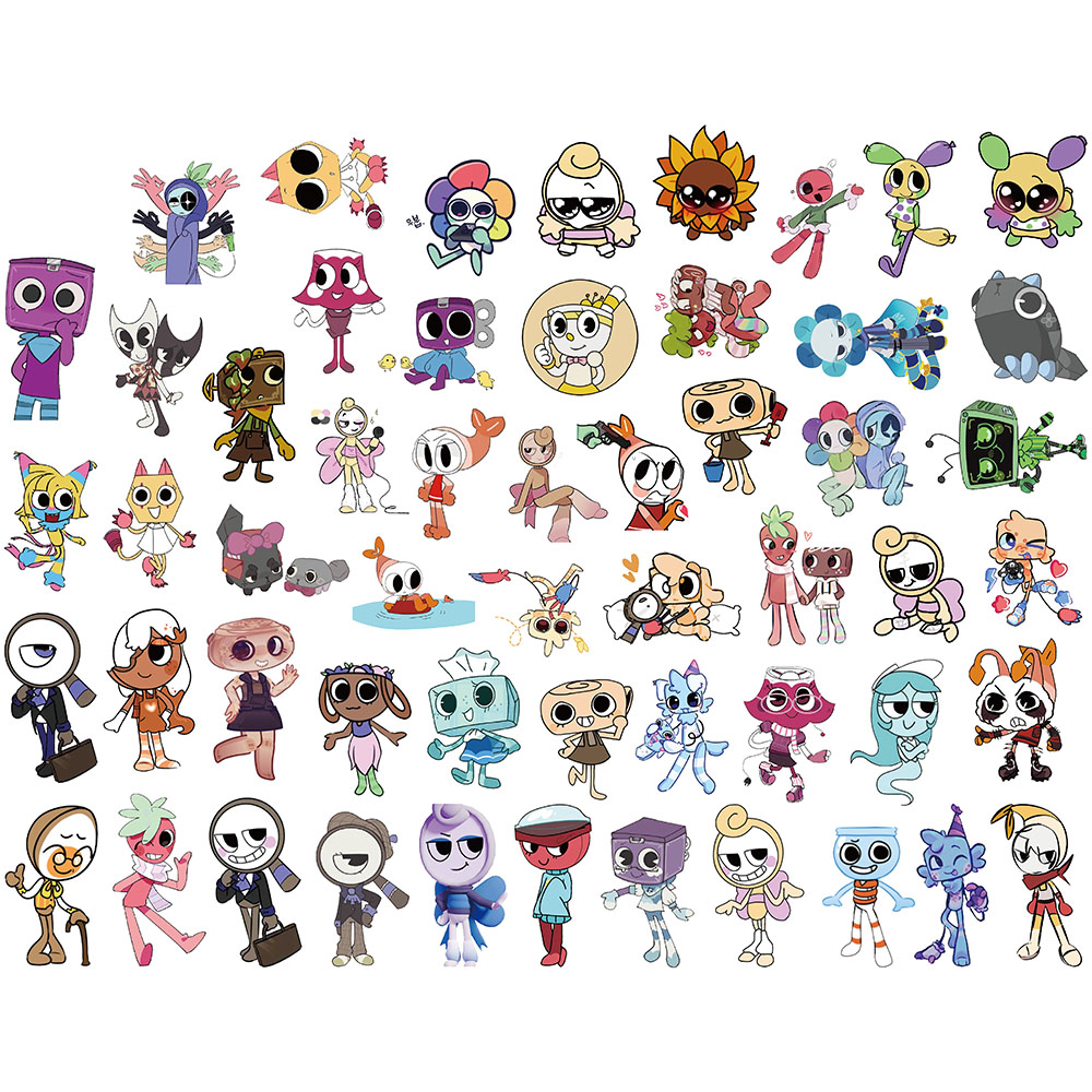 [Large Sticker]54PCS Funny Dandys World Cartoon Stickers DIY Skateboard ...