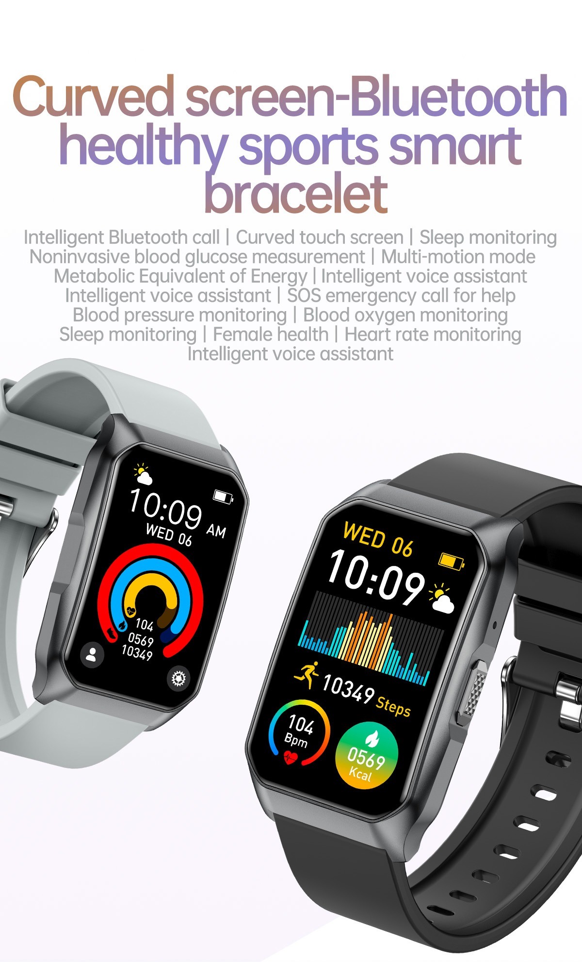 【Local Shipment】Non Invasive Blood Glucose Smart Watch Blood pressure ...