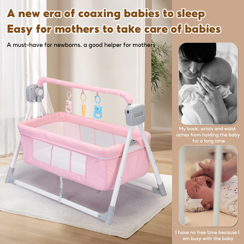 Electric Rocking Bed Newborn Baby Cot can Swing Bluetooth music Smart ...