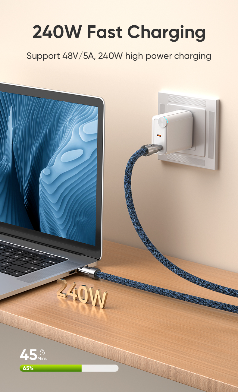 New Lanyard Cable, 240W 48V/5A PD Fast Charging, QC3.0/PD3.1, Type-c to ...