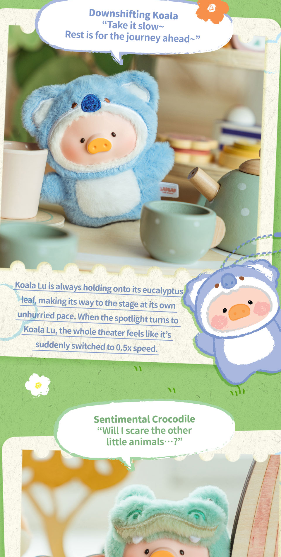 52TOYS LuLu the Piggy Animal Party - Puppet Show PVC Face Plush Keychain Blind Box Figure Toy ...