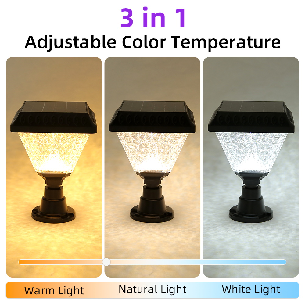 CANMEIJIA RGB Solar Pillar Light 2PCS LED Garden Light IP65 Waterproof ...