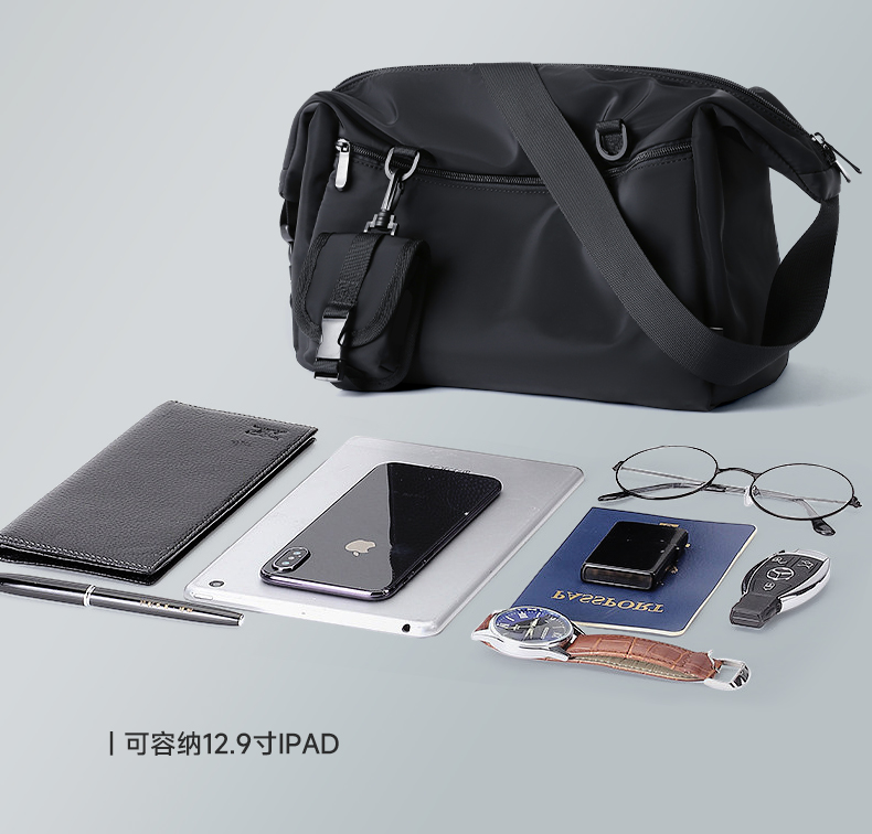 SEPTWOLVES Multifunctional Large Capacity Men Messenger Bag - Black ...