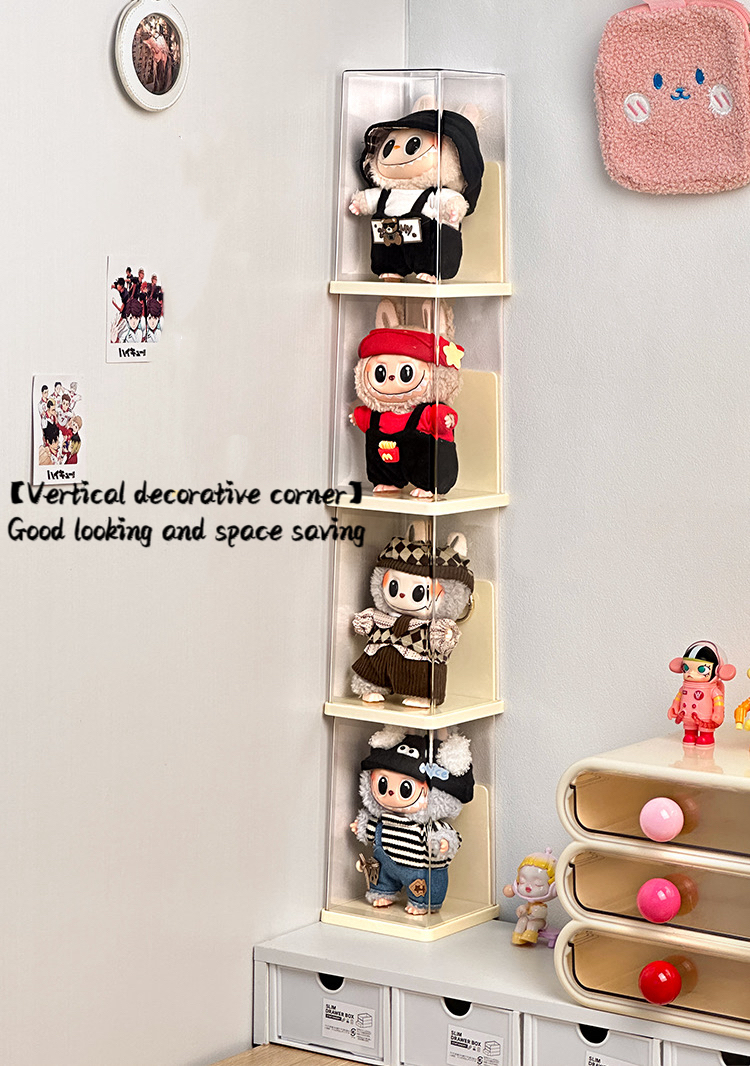 Labubu Display Cabinet Transparent Labubu Plush Toy Figurine Blind Box ...