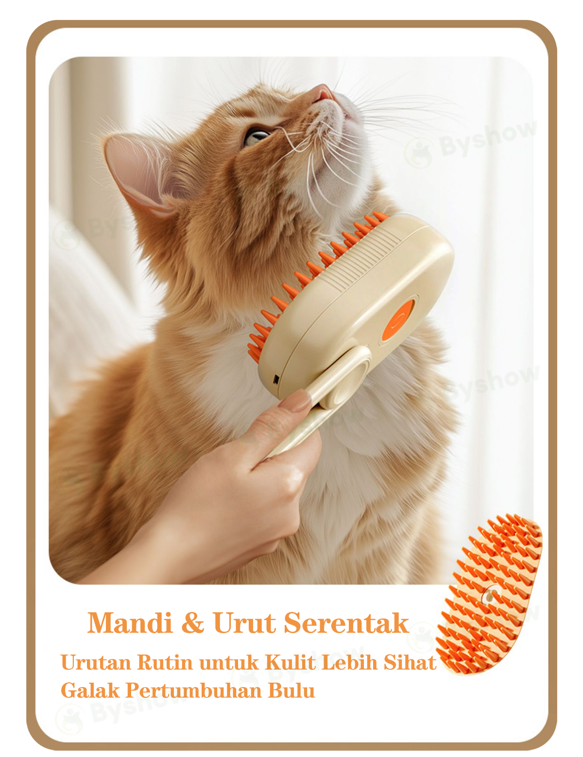 【Byshow】3 in 1 Rechargeable Cat Steam Brush Massage Pet Steam Spray ...