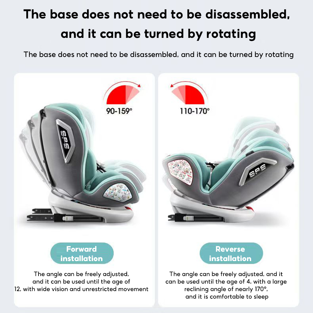 𝗘𝗖𝗘 𝗖𝗲𝗿𝘁𝗶𝗲𝗱 Baby Carseat ISOFIX 360 Rotation Baby Safety Seat 170° Tilt ...