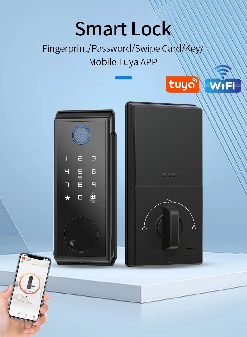Tuya Tamper Proof Fingerprint Smart Lock for Keyless Entry Keypad ...