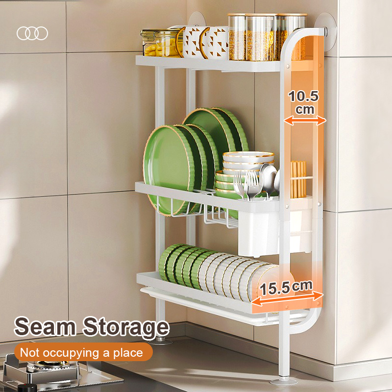 LivinEase Wall-Mounted Dish Rack With Drainer Sink Side Racks Organizer ...