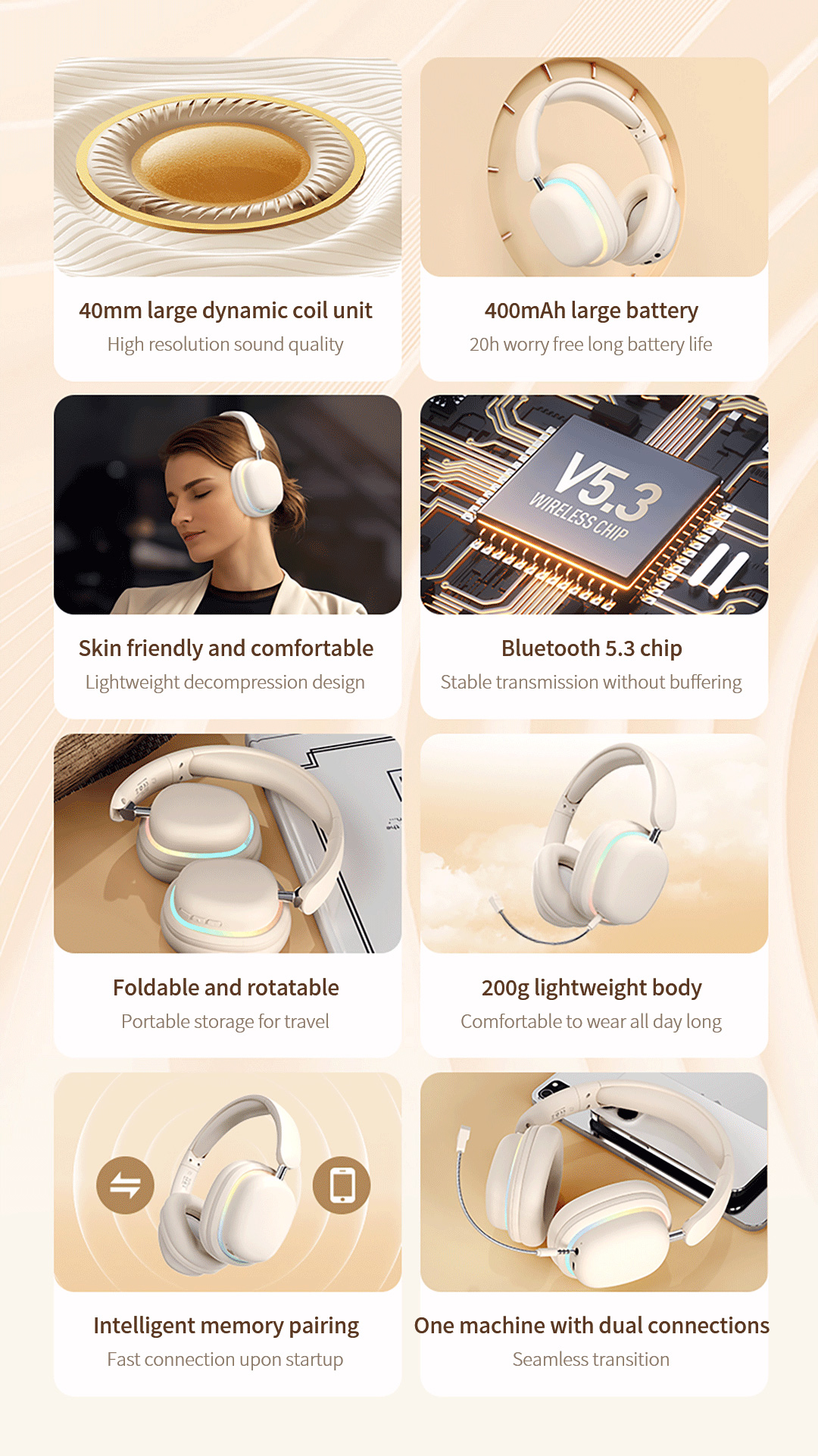 SOYTO SY-T3 Bluetooth Headphones Wired / Wireless Dual Mode 360° ACS ...