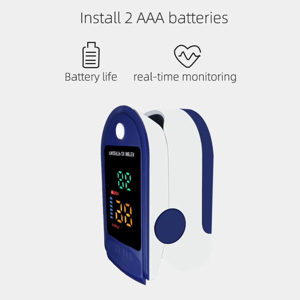 Finger Pulse Oximeter OLED Fingertip Oxygen Monitor, Portable Blood ...