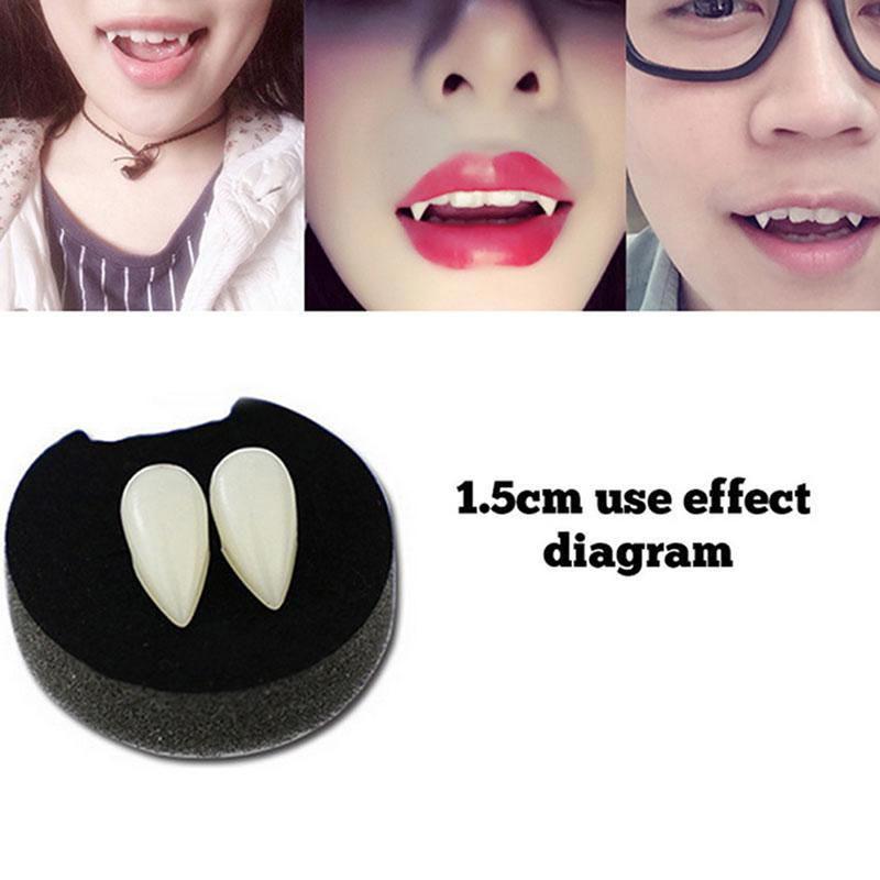 Luminous Vampire Fangs Fancy Scary Werewolf Teeth Halloween Denture ...