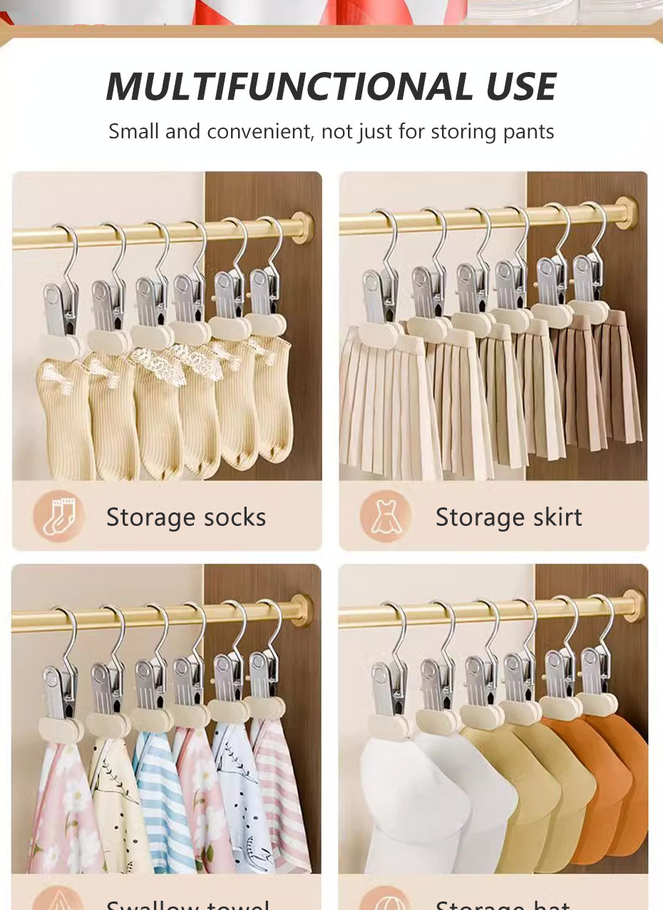 30Pcs Anti-Rust Clip Space-Saving Hanger Clothespin Hat Pants Storage ...