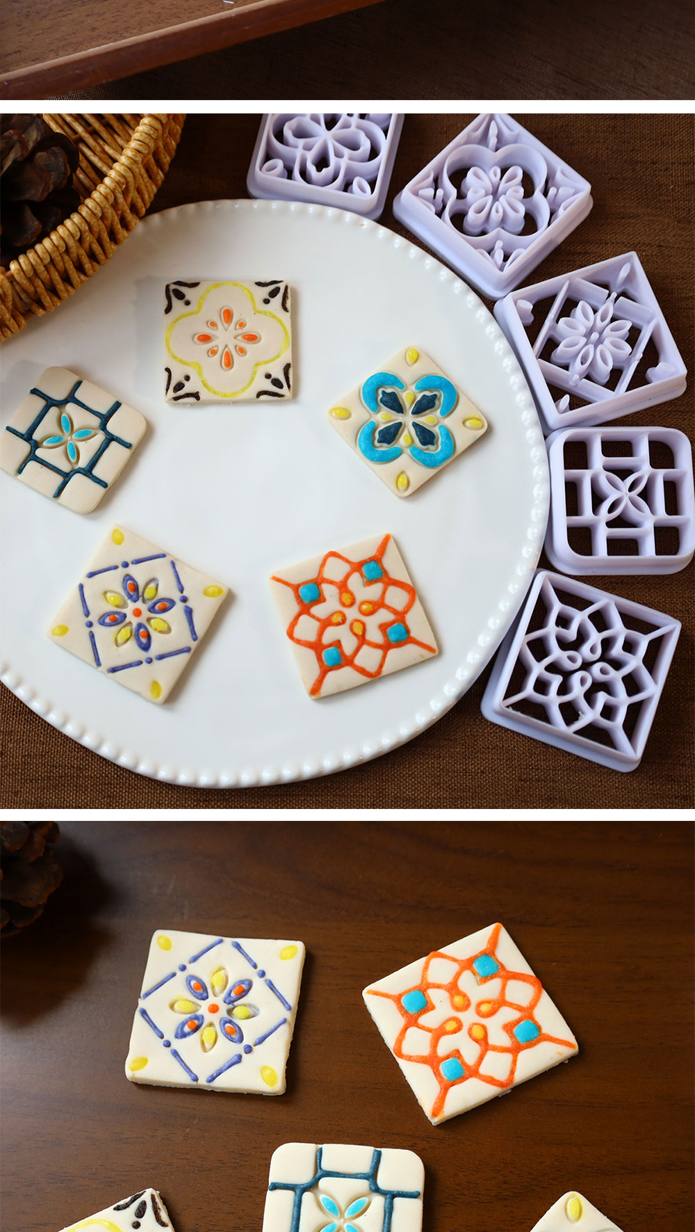 European Nordic Style Flower Cookie Cutter Embossers Retro Classic ...