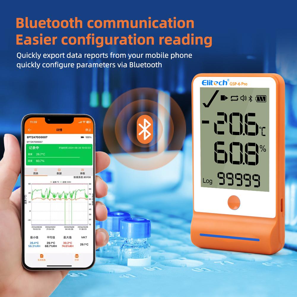 YAGO Temperature and humidity data logger, probe sound and light alarm ...