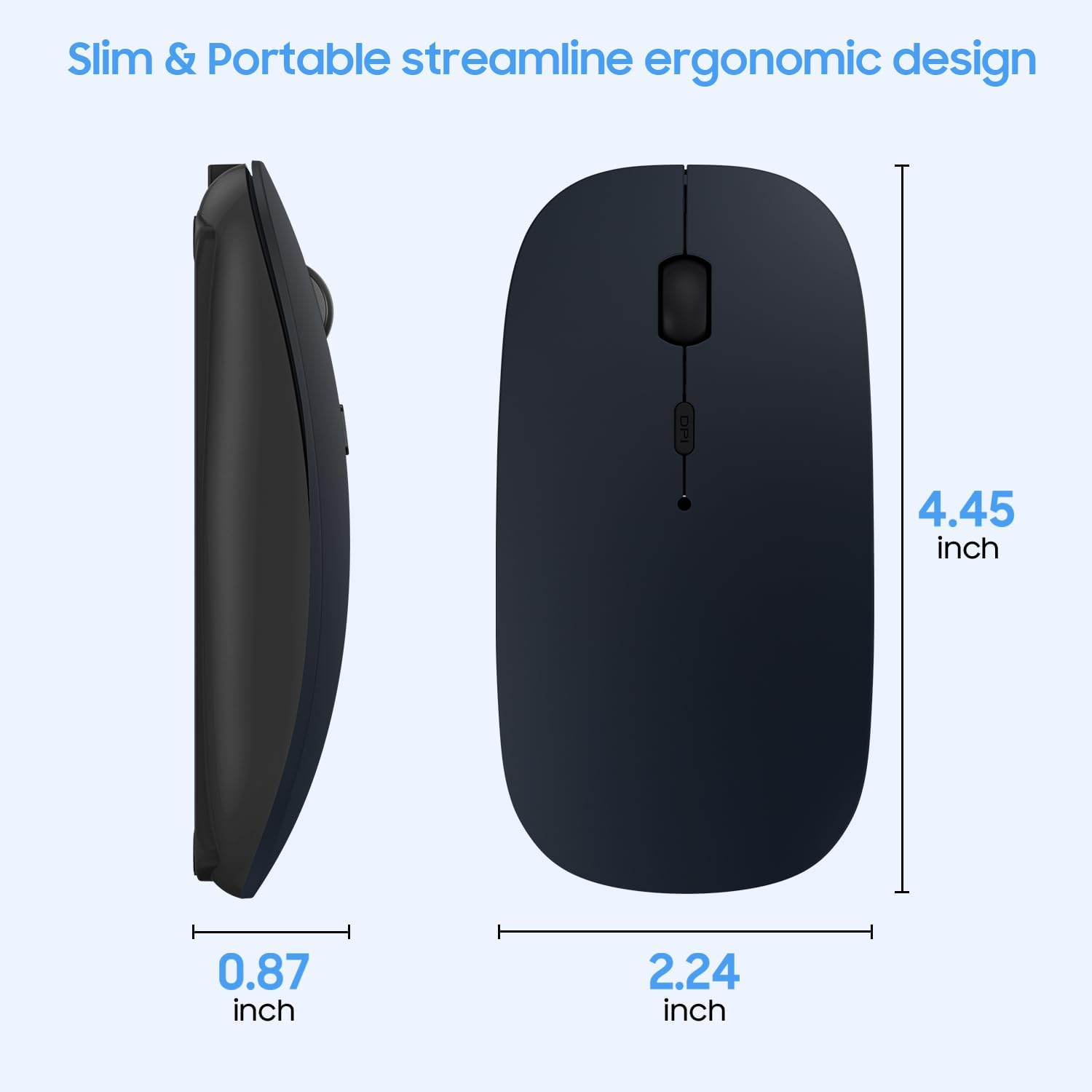 Wireless Mouse Bluetooth 2.4G Rechargeable Dual Mode for Apple Tablet ...