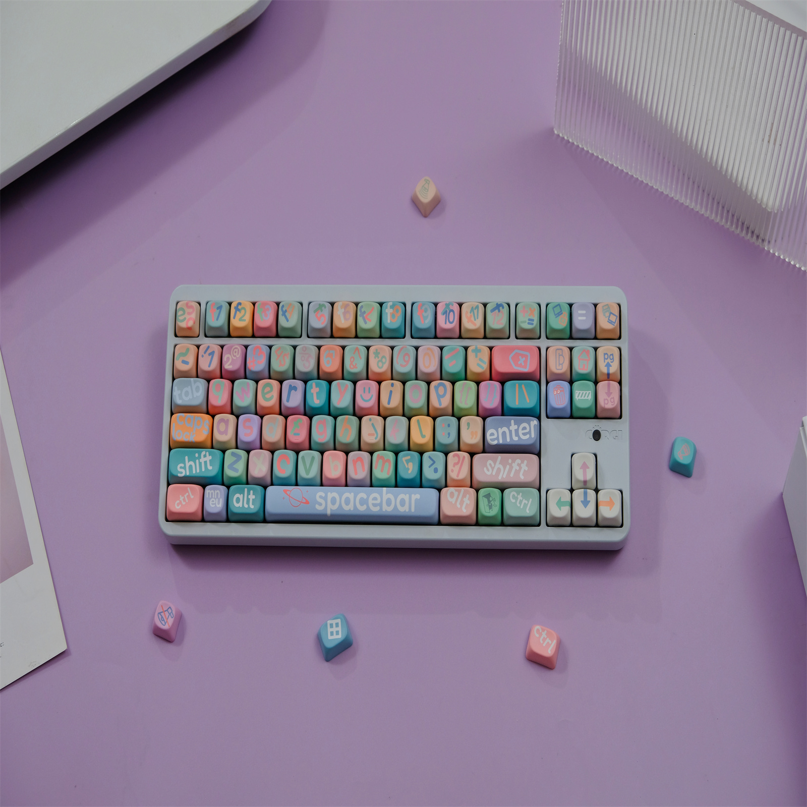 Multicolour Font Keycaps 126 Keys PBT Material MOA Profile for CHERRY ...
