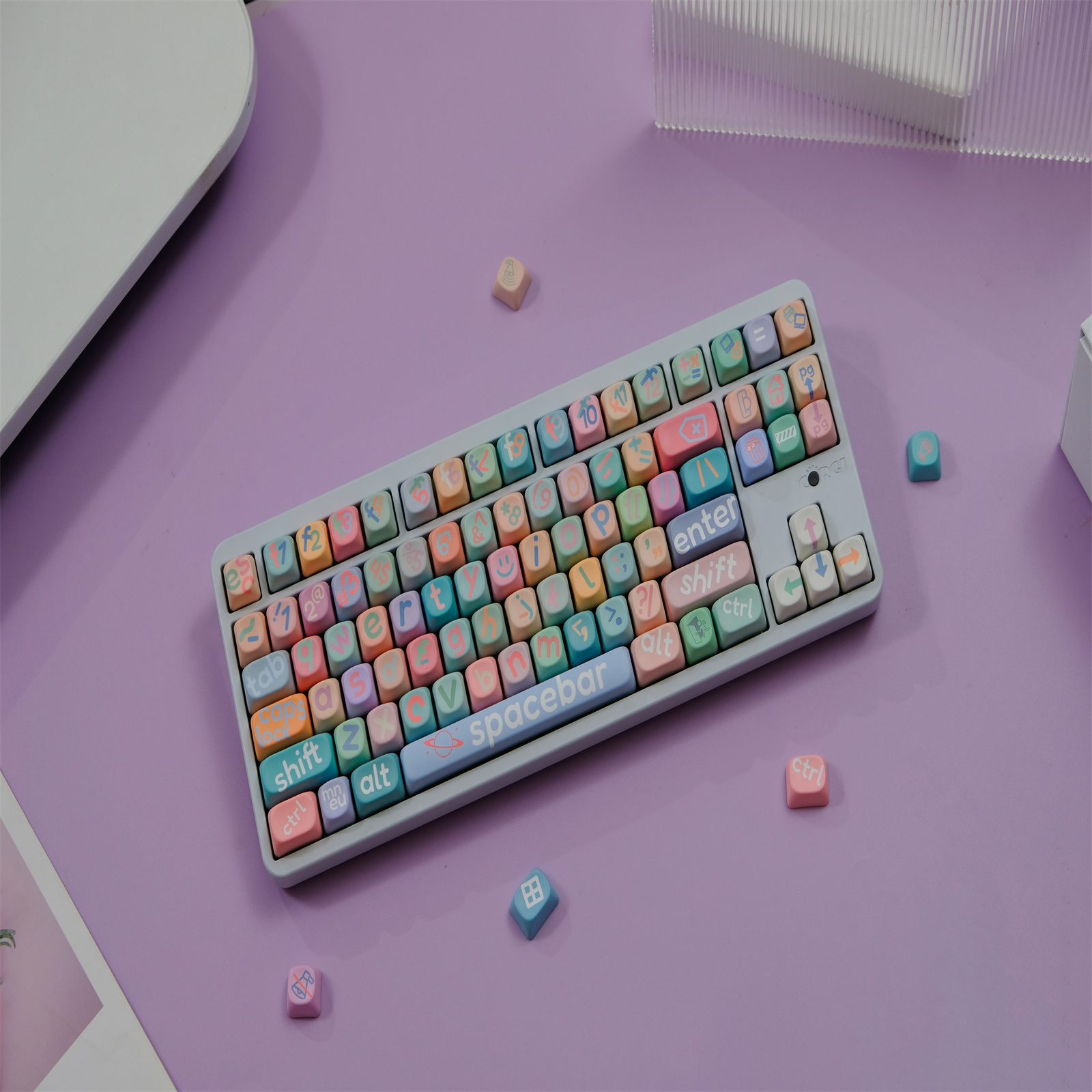 Multicolour Font Keycaps 126 Keys PBT Material MOA Profile for CHERRY ...