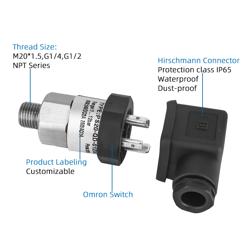 Mechanical Pressure Switch Stainless Steel Piston Water Pump Air ...