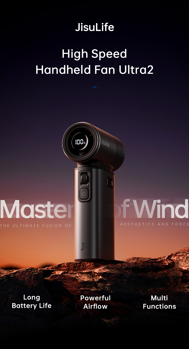 JisuLife Handheld Fan Ultra2 9000mAh Longlasting Mini Fan 5 in 1 Fans ...