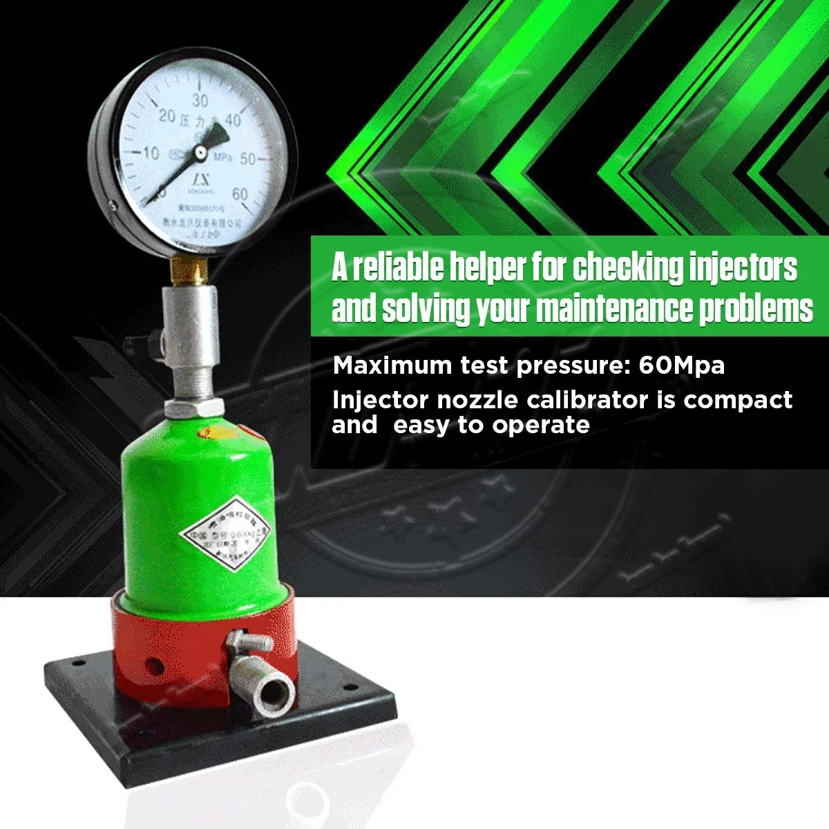 Diesel Fuel Injector Nozzle Tester Fuel Oil Gauge Automobile Tractor ...