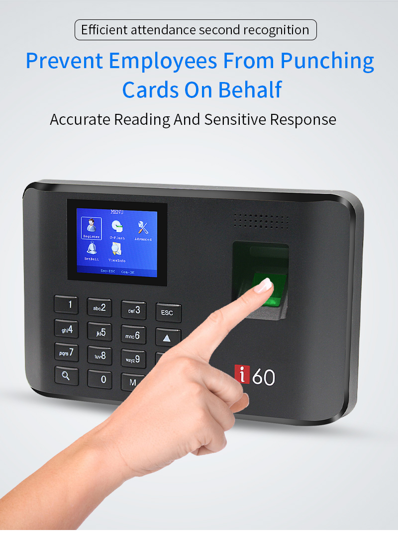 2.4" Screen Biometric Fingerprint Time Attendance System Time Clock USB ...