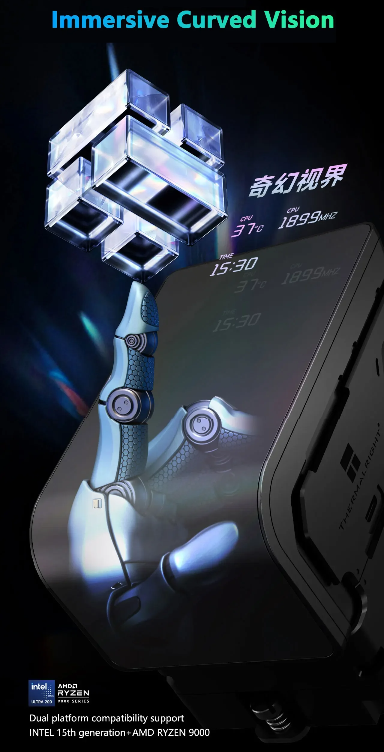Thermalright Wonder Vision 360 UB ARGB CPU Water Cooler Rotatable 6.67 ...