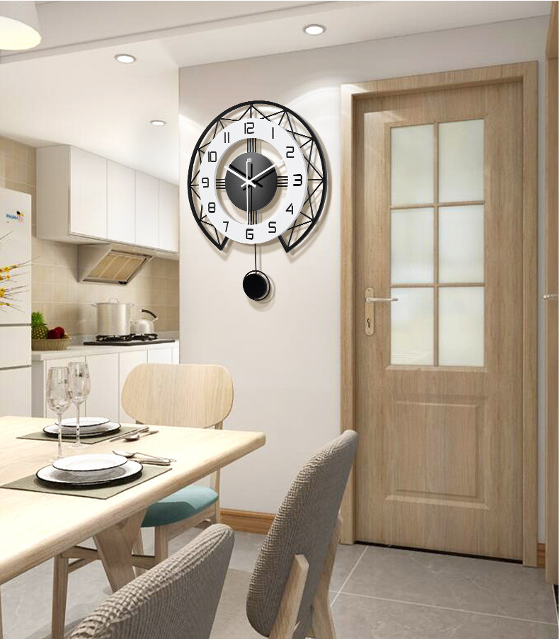 Large Swing Wall Clock Nordic Living Room Household Creative Simple ...