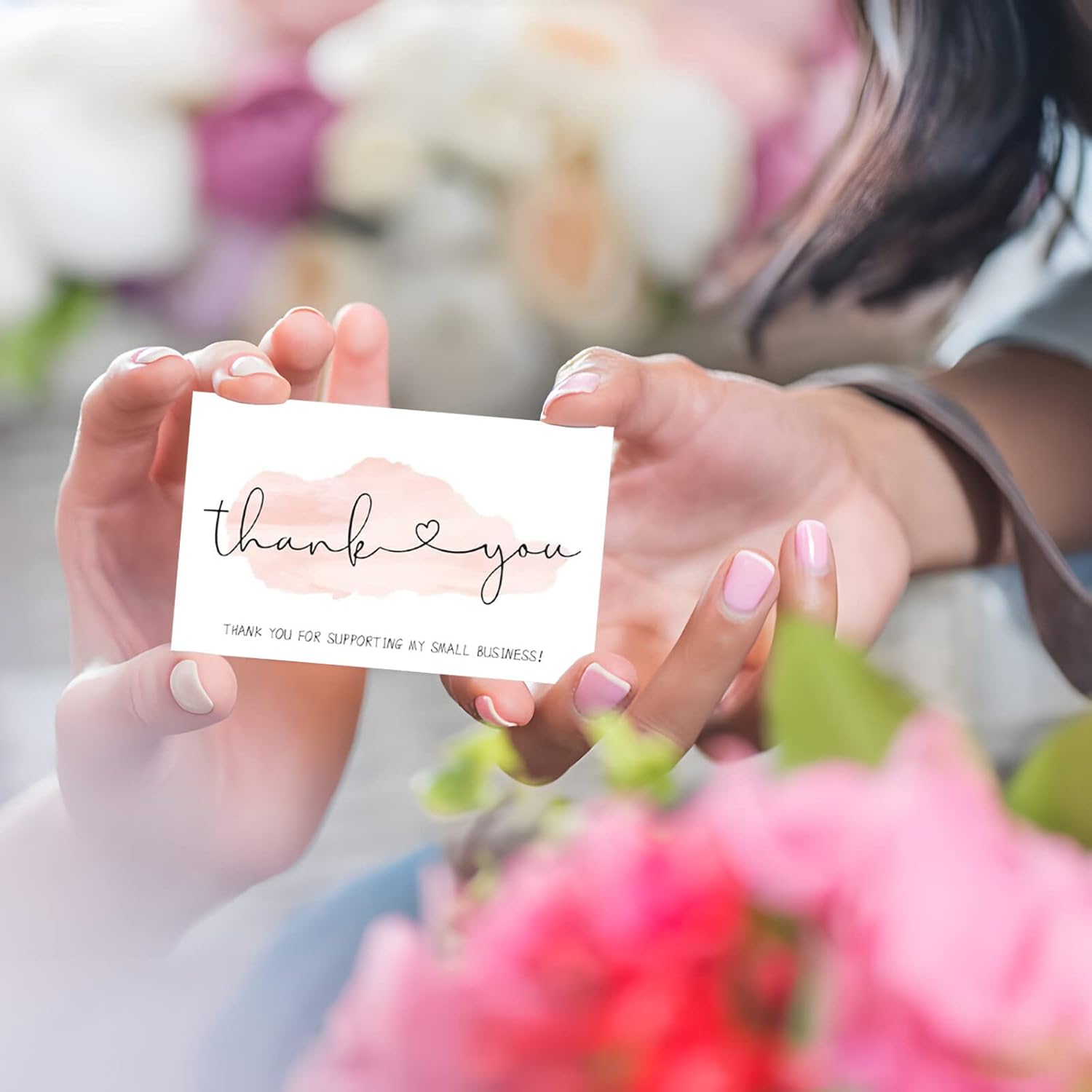 50PCS Thank You For Supporting My Business Cards-2" x 3.5" Small ...