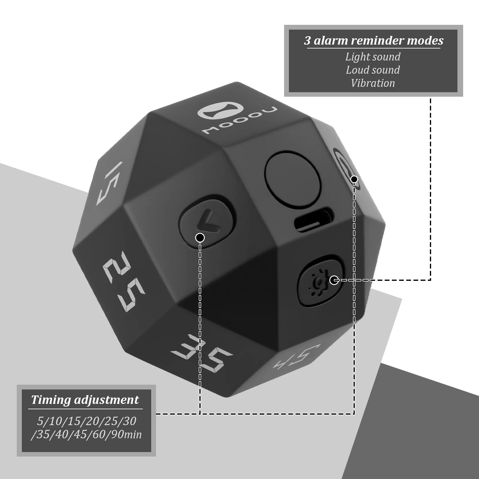 Smart Flip Timer Cube - Gravity Sensor Countdown Timer with 12 Preset ...