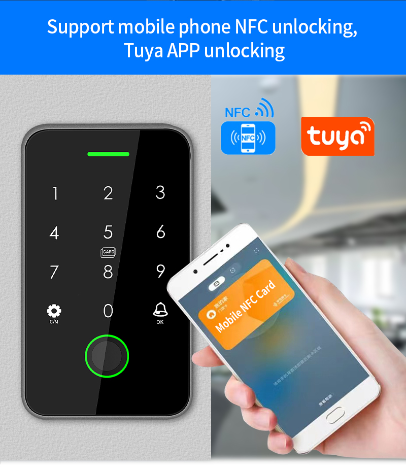 Tuya App Door Access Control System Kits NFC RFID Fingerprint Electric ...