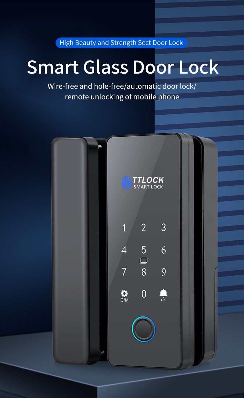 TTLOCK APP Smart Glass Door Lock Fingerprint Lock Bluetooth Biometric ...