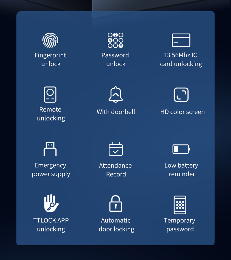 TTLOCK APP Smart Glass Door Lock Fingerprint Lock Bluetooth Biometric ...