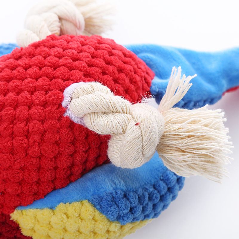 Durable Plush Parrot Dog Chew Toy, Interactive Teething & Entertainment ...