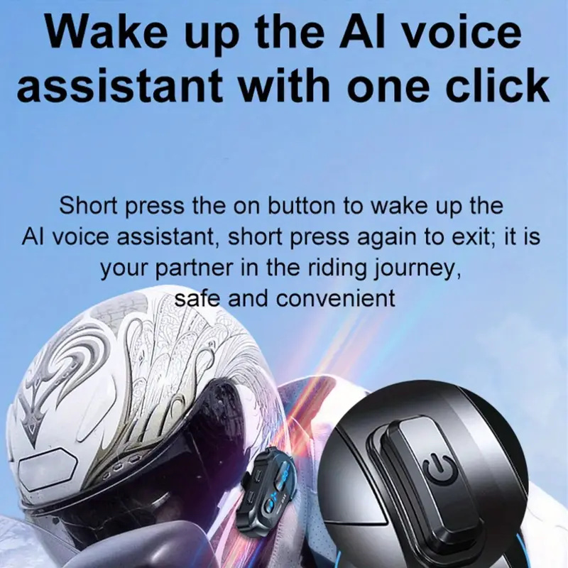 New D3X Motorcycle Bluetooth Helmet Intercom 1000mAH High-capacity Battery Auto Answer For ...